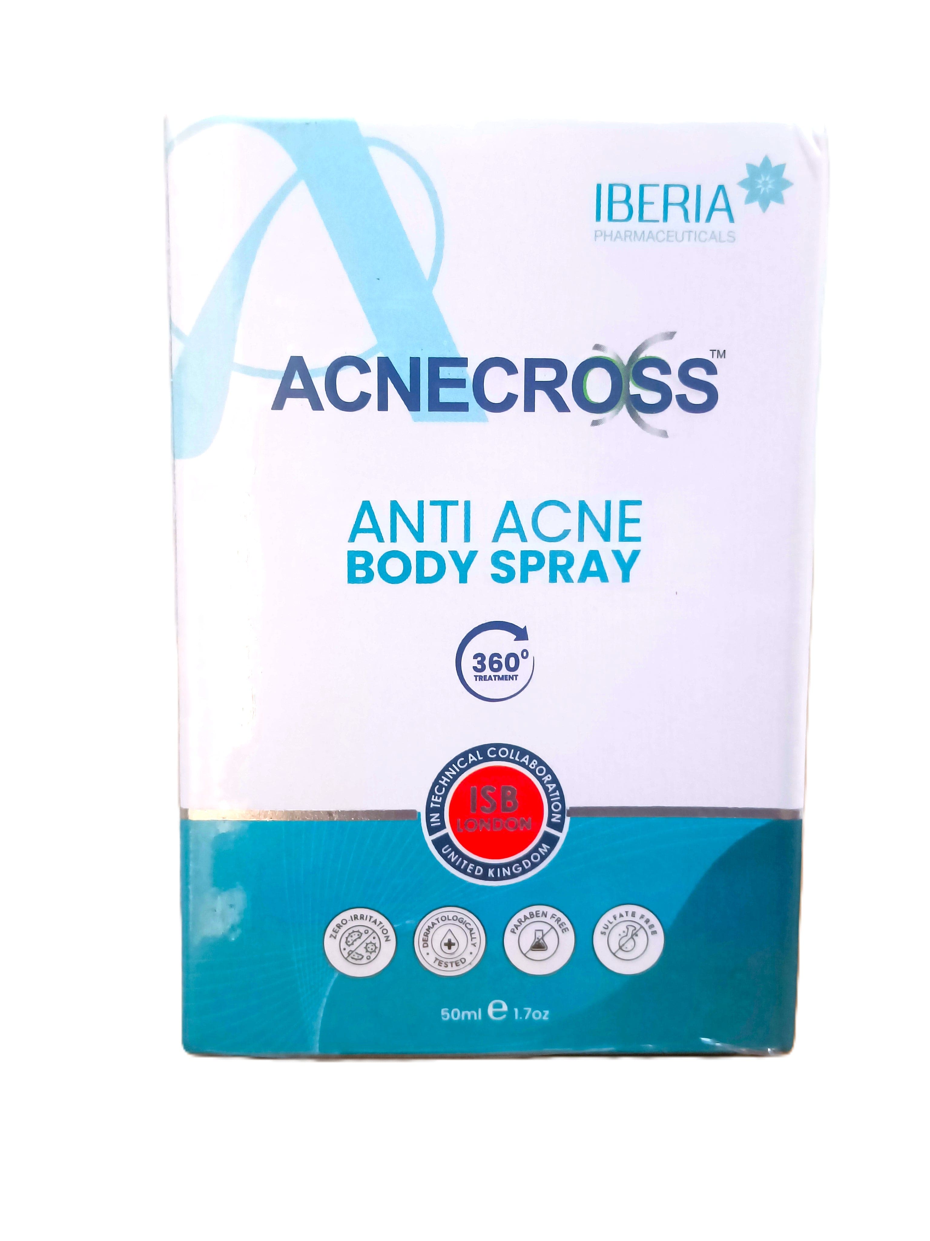 ACNECROSS- Anti acne body spray – yourdermstore